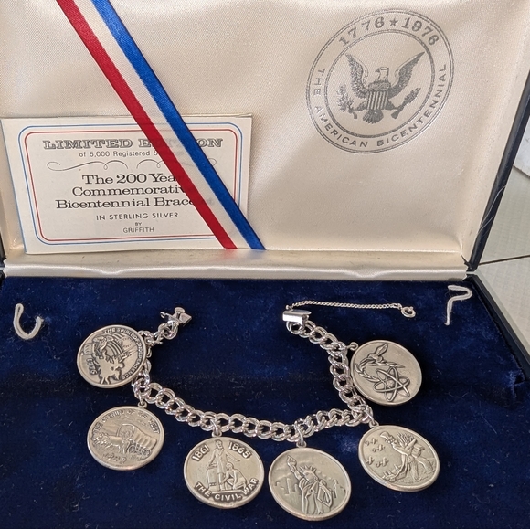 Vintage | Jewelry | Vtg Griffith Sterling Silver Bicentennial Bracelet ...